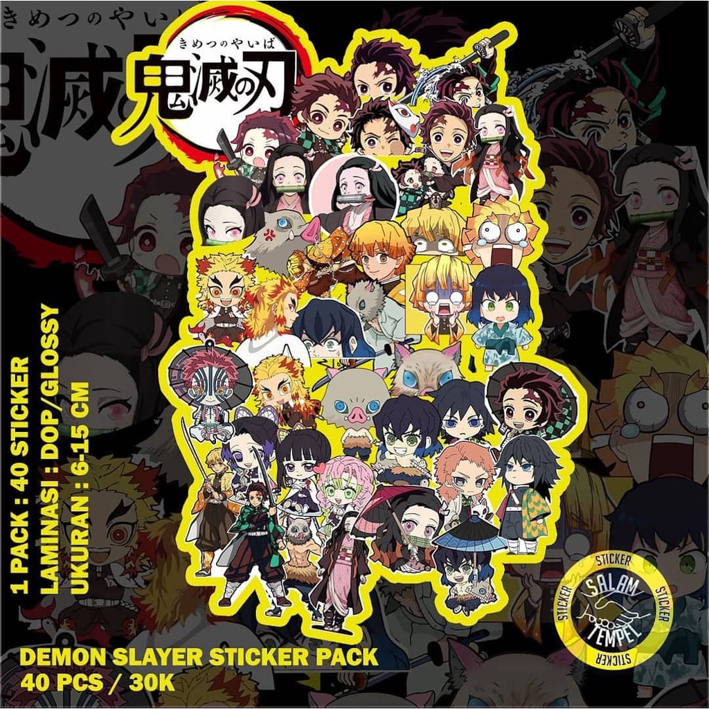 Jual 40 pcs set Sticker Anime Kimetsu No Yaiba/Demon Slayer /stiker ...