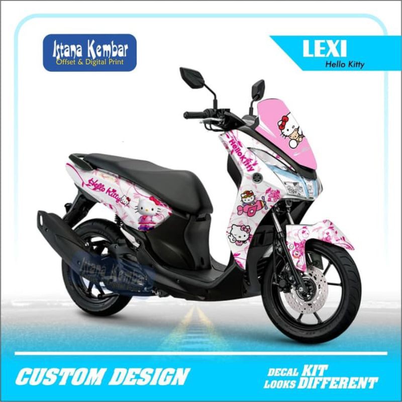 Jual STICKER DECAL MOTOR YAMAHA LEXI HELLO KITTY CUSTOM PREMIUM ...