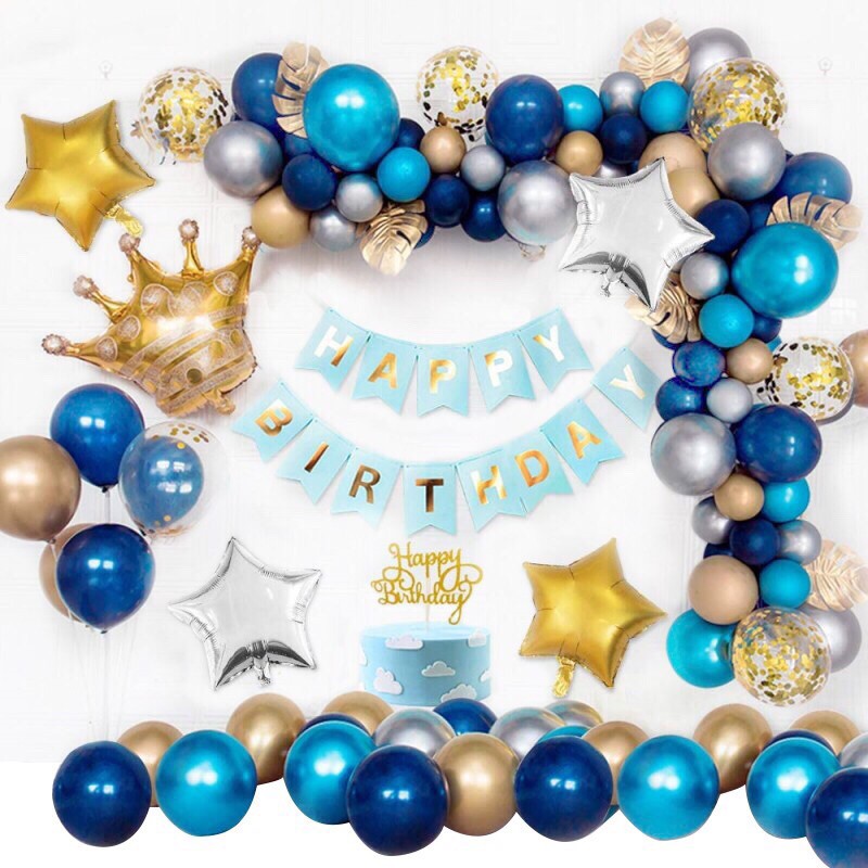 Jual Paket Set Dekorasi Balon Navy Blue/paket dekorasi ulang tahun ...