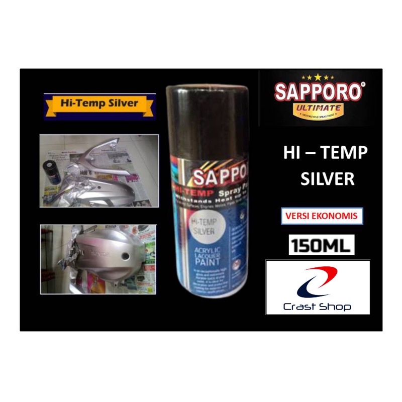 Jual Sapporo Spray Hi Temp Silver 150 ml Tahan Panas Knalpot Mesin ...