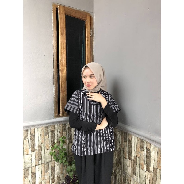 Jual Blouse Tenun Lurik / Atasan Tenun Lurik / Tenun Lurik / Atasan Tenun / Blouse Tenun ...