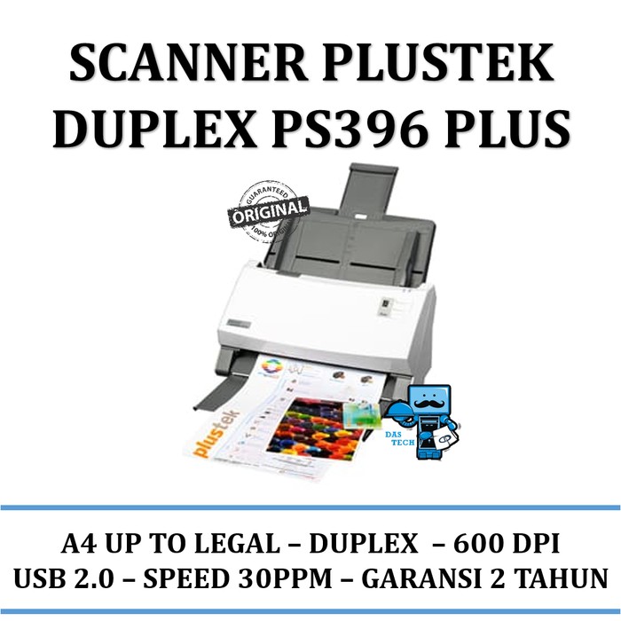 Jual Scanner Otomatis / ADF Plustek SmartOffice PS396Plus PS396 Plus ...