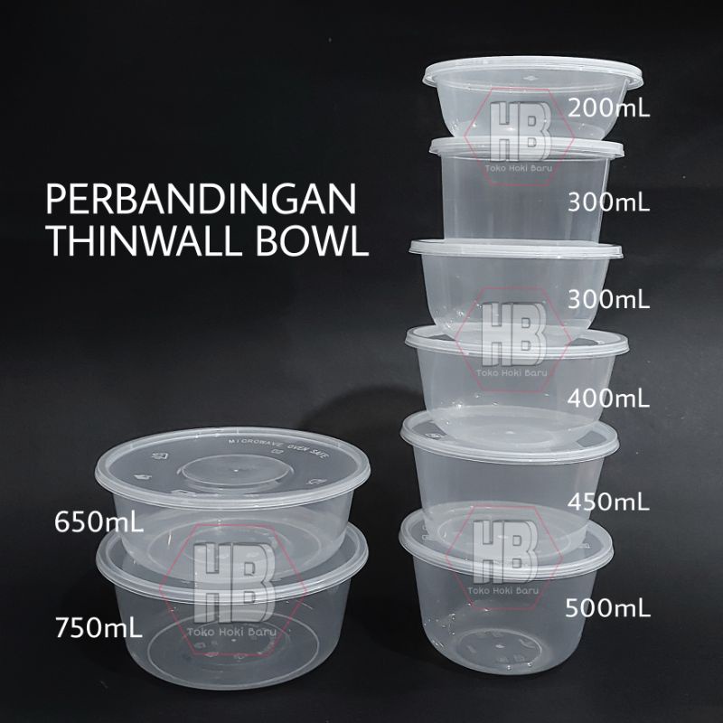Jual [25 PCS] THINWALL BULAT BOWL 200ML MEIJI / MANGKOK PLASTIK + TUTUP UNTUK SOP SALAD BUAH CUP ...