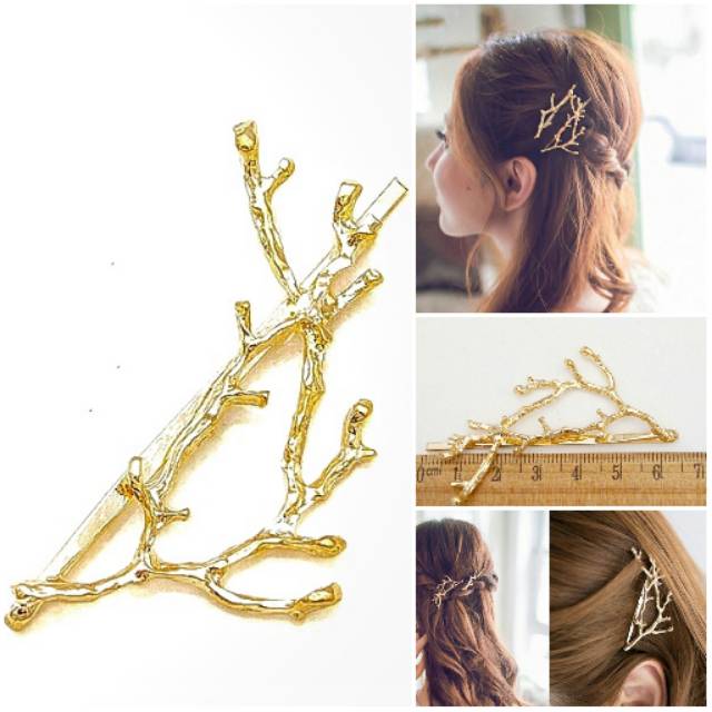 Jual Jepitan Korea Ranting Emas Jepit Rambut Korean Hairpin Golden ...