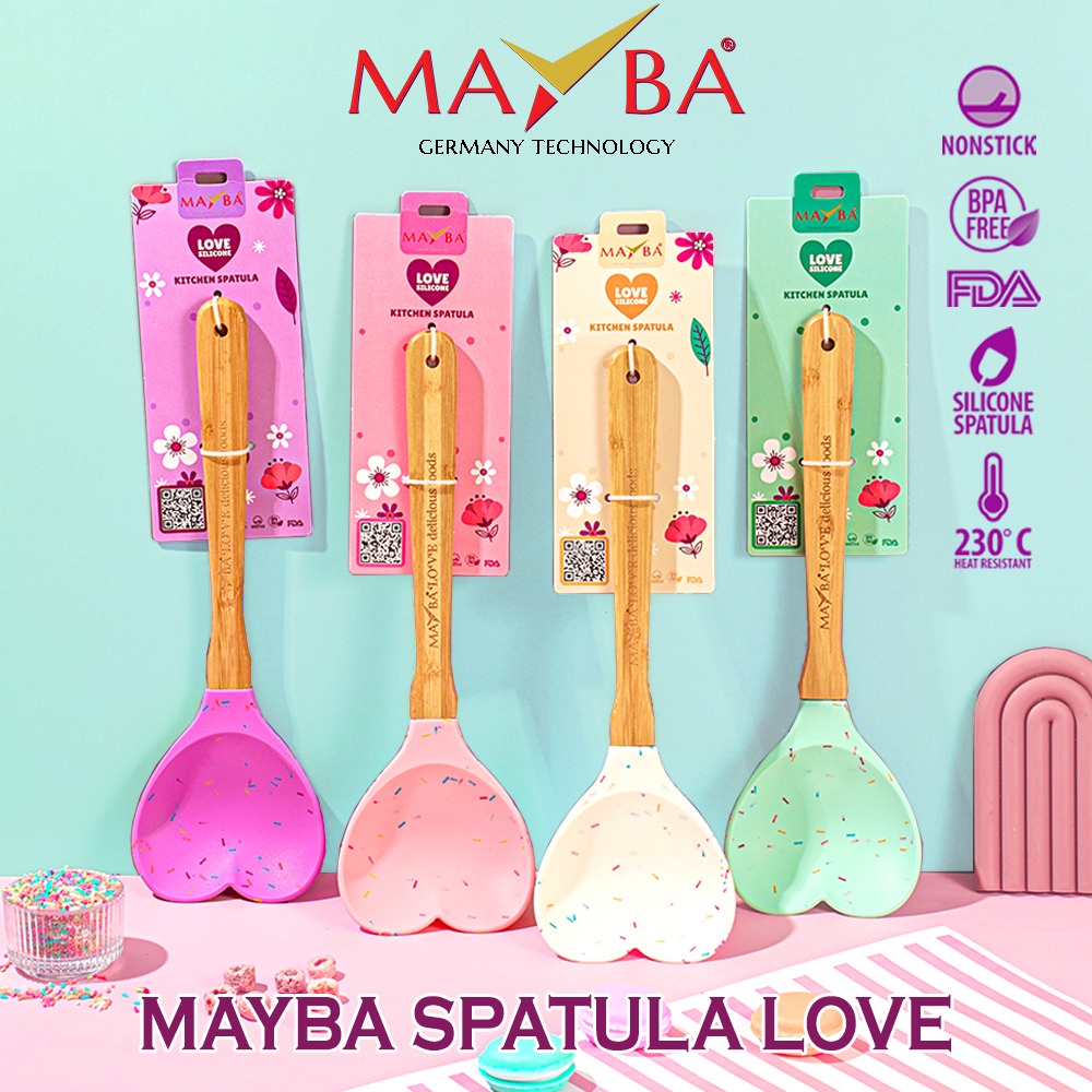 Jual Mayba - Sutil Spatula Silicone Love Mayba Sendok Masak Aesthetic ...