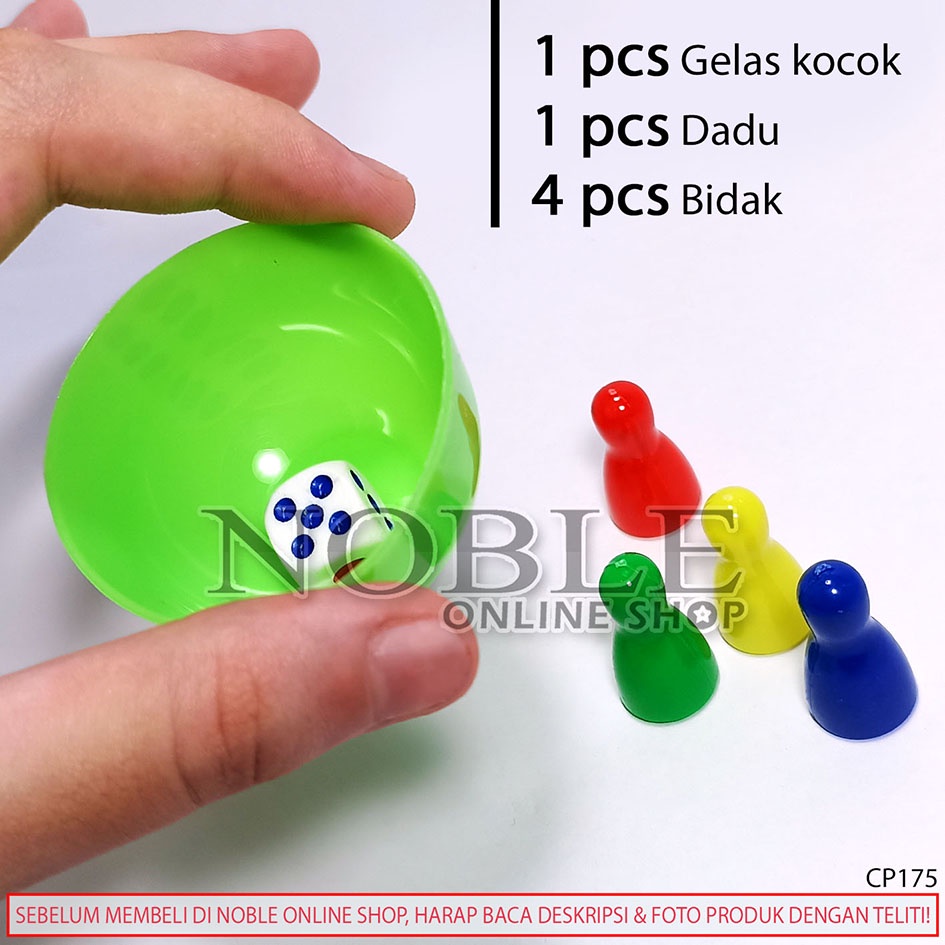 Jual Set Bidak Dadu Gelas Kocokan Hijau Pelengkap Permainan Board Game Toys Monopoli Ular Tangga ...