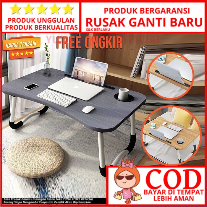 Jual MEJA LAPTOP PORTABLE LIPAT TABLE FOLDABLE KERJA MEJA KASUR LIPET ...