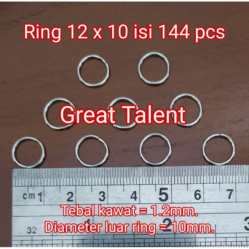 Jual 144 pcs Ring Bulat 12 x 10 Nikel Silver -Tebal Kawat 1.2mm ...