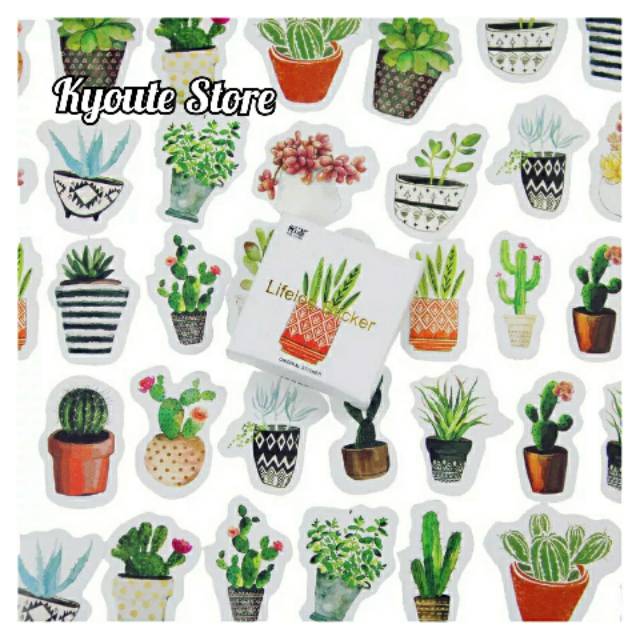 Jual 45 pcs Sticker Tanaman Kaktus Hijau Scrapbook DIY Bujo Journal ...