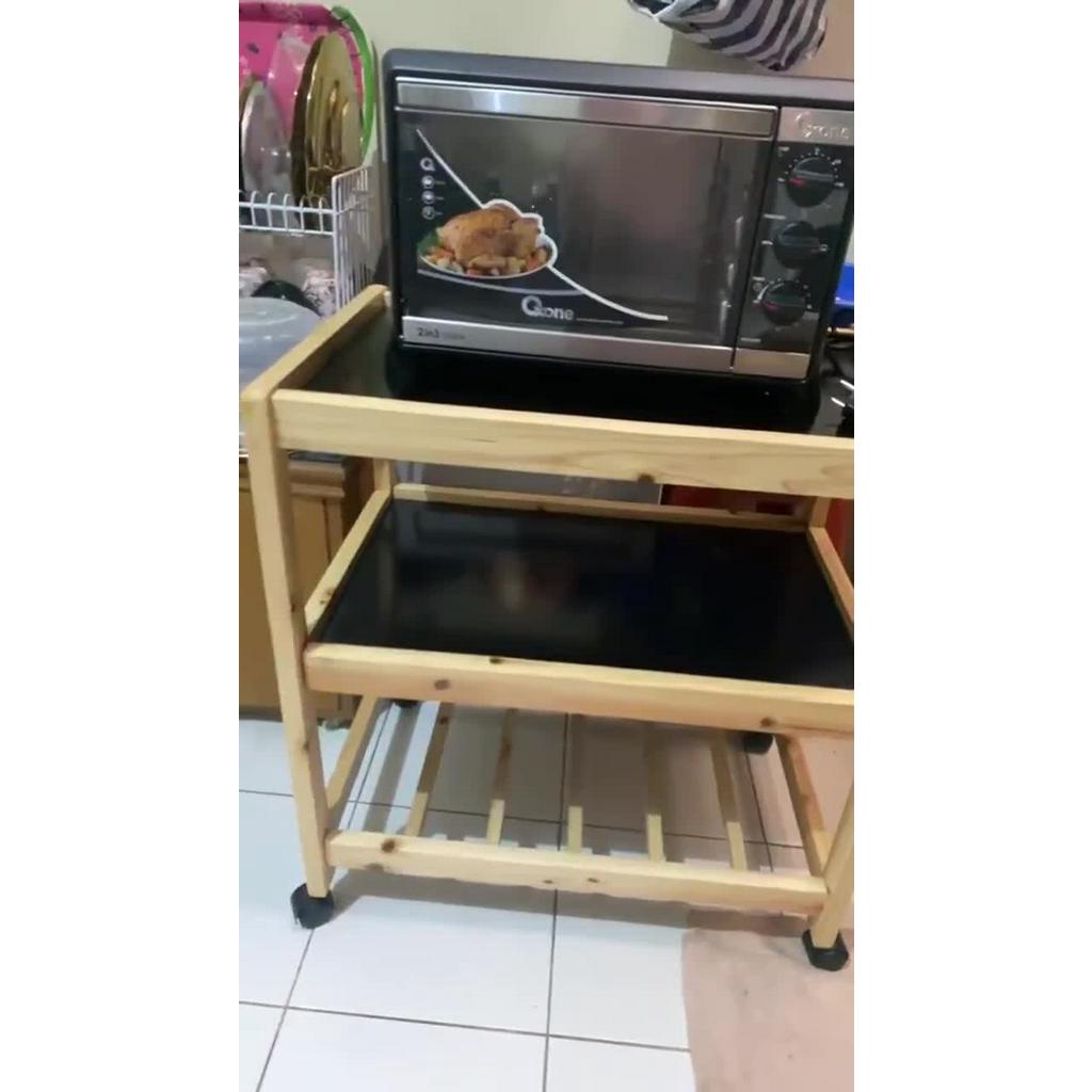 Jual Meja Rak Dorong Troli Meja TV Rak Dispenser 3 Susun Dengan Roda ...