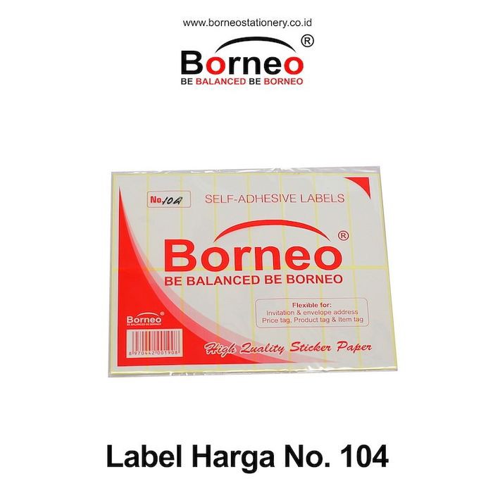 Jual STICKER / LABEL / LABEL HARGA BORNEO 104 | Shopee Indonesia