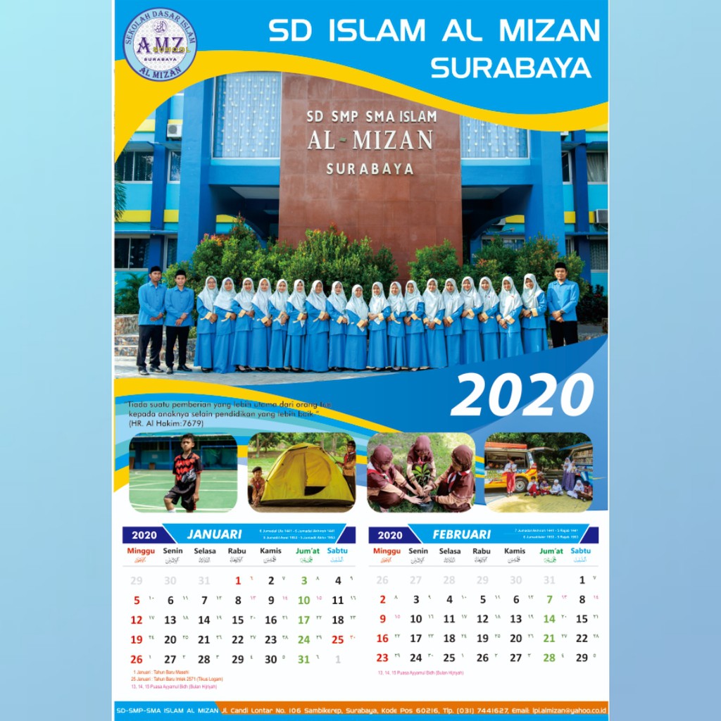 Jual Desain Kalender Sekolah/Kantor/Perusahaan Ukuran A2 6 lembar (2 ...