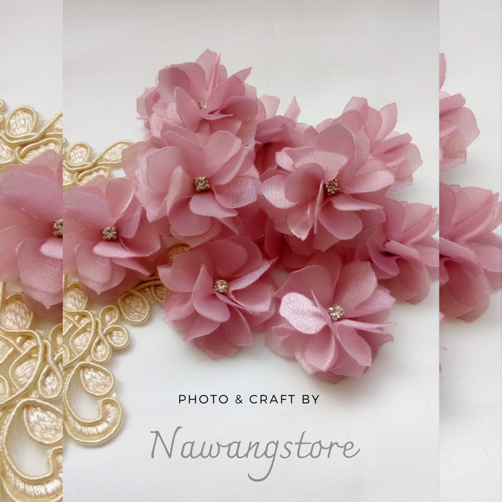 Jual Aplikasi Bunga Alamanda 4cm /1MT.5K /kebaya /organza /bunga3d ...