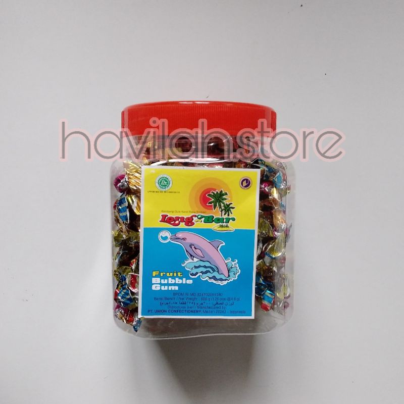 Jual Permen Longbar Fruit BubbleGum Toples rasa Stroberi isi 125pcs ...