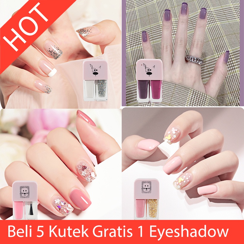 Jual Kutek 2in1 Cat Kuku 2in1 Kutek Korea 2 Warna Kutek 2 Tone Nail ...