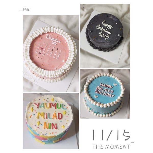 Jual korean lettering cake murah ±18cm karakter | Shopee Indonesia