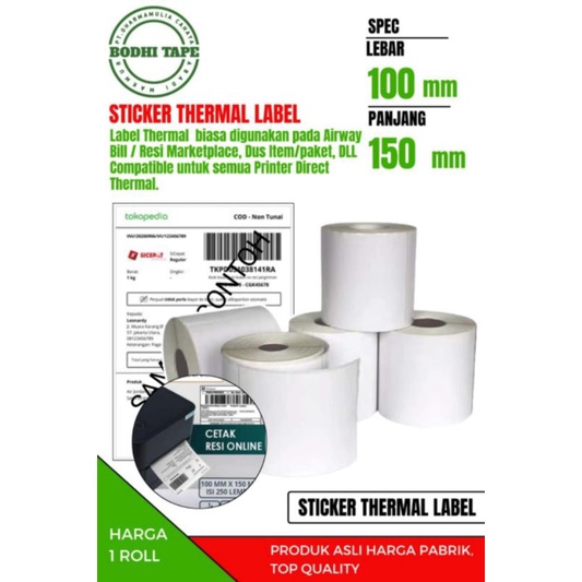 Jual stiker label thermol label thermol 1roll isi 500pcs | Shopee Indonesia