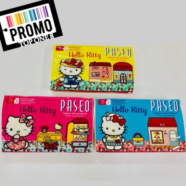 Jual 6 Pieces Tissue Paseo Travel Pack Hello Kitty 70 Sheets 2 Ply/Tisu Wajah | Shopee Indonesia