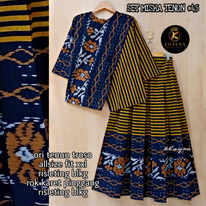 Jual Misha Set Tenun #3/ Setelan Blouse dan Rok Tenun Ori | Shopee ...