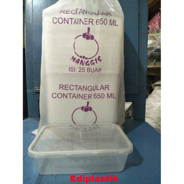Jual KOTAK BOX MAKAN PLASTIK / THINWALL KOTAK MANGGIS 650 ML | Shopee ...