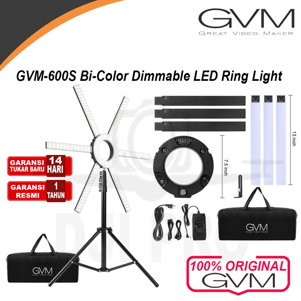 Jual GVM 600S GVM-600S Bi-Color Dimmable LED Ring Light Ringlight ...