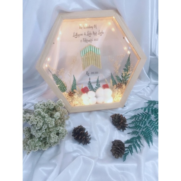 Jual mahar hexagon hexagonal frame figura murah 30cm bingkai | Shopee Indonesia