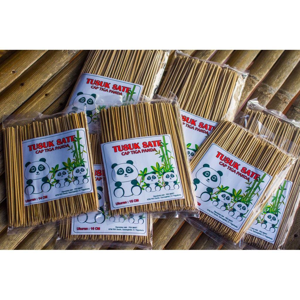 Jual Tusuk Sate Cap Tiga Panda Ukuran 15cm | Shopee Indonesia