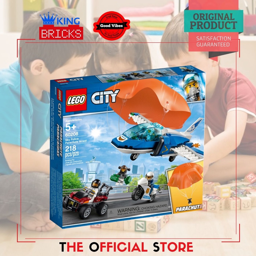 Jual LEGO Original CITY 60208 Parachute Arrest - Mainan Anak Edukasi ...
