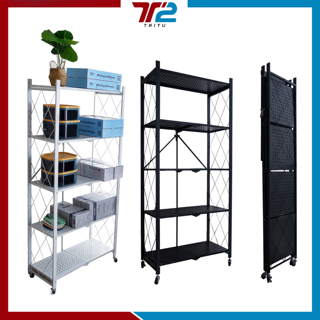 Jual TRITU Rak Penyimpanan Susun 4 Tingkat kitchen rack stainless steel ...