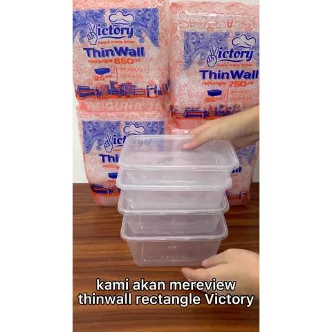 Jual Thinwall Rectangle Alot 200ml 500ml 650ml 750ml 1000ml Pack Persegi Panjang Victory Klir ...