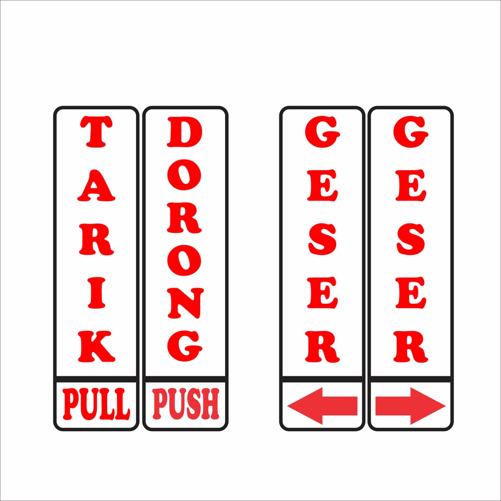 Jual STIKER TARIK DORONG - STICKER GESER - STICKER PINTU TOKO TARIK ...