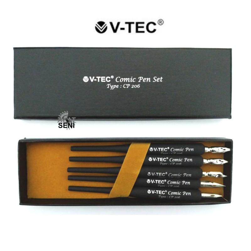 Jual V-Tec Comic & Calligraphy Pen Set 5 (CP-206) / Comic Pen - Nib pen ...