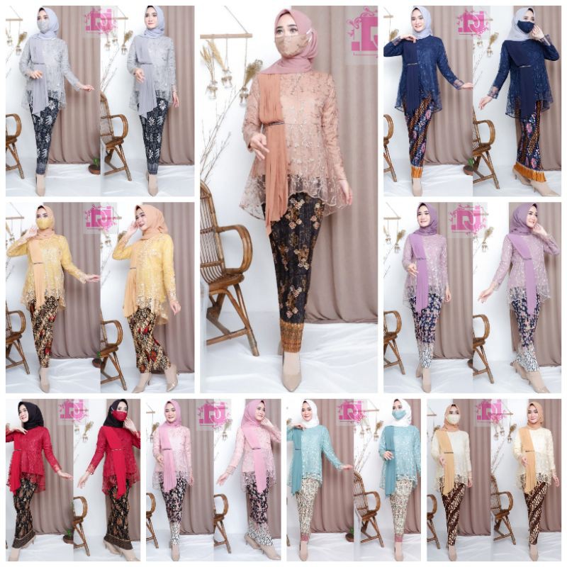 Jual REALPICT kebaya selendang brokat tulle dona 1 / kebaya muslim ...