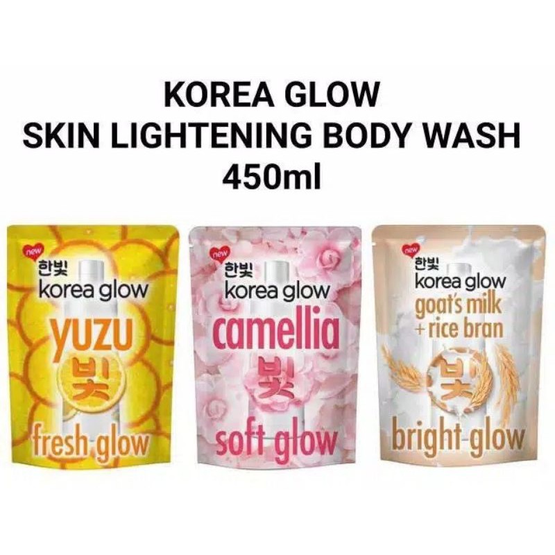 Jual Korea Glow Sabun Cair Refill 450 ML/400ML (YUZU, CAMELIA,GOATS ...