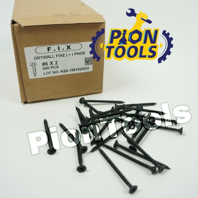 Jual Fix Drywall 6 x 2 / Sekrup gypsum / Sekrup hitam / isi 100pcs ...