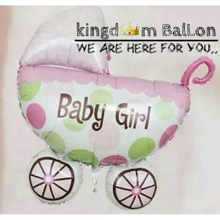 Jual Balon Foil Baby girl Stroller / Balon kereta bayi / Balon Baby ...