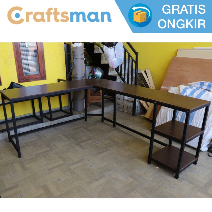 Jual Meja kerja / komputer L shaped with rounded Center | MK18 | Shopee ...