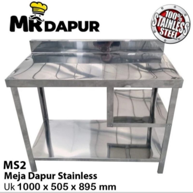 Jual Meja Dapur Stainless Steel Serbaguna type MS2 By Mr Dapur | Shopee ...