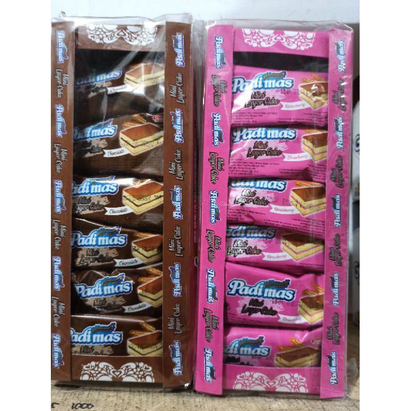 Jual BOLU PADIMAS COKLAT/STROBERI 24PCS | Shopee Indonesia