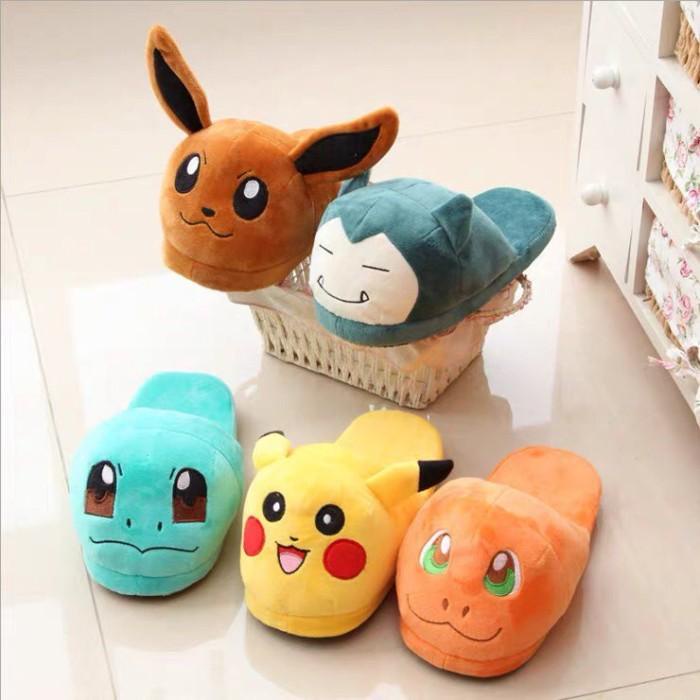 Jual Sandal Boneka Snorlax Pokemon Eevee Pikachu Sepatu Rumah Kamar ...