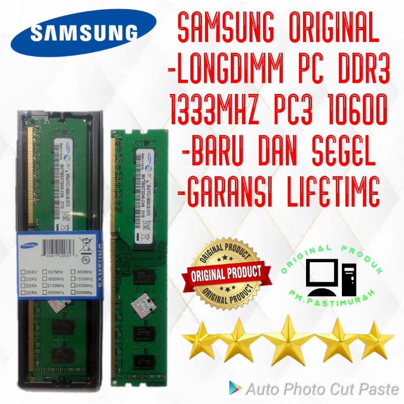 Jual Ram Pc Ddr3 8gb 1333mhz Pc3 10600 Samsung Original Shopee Indonesia