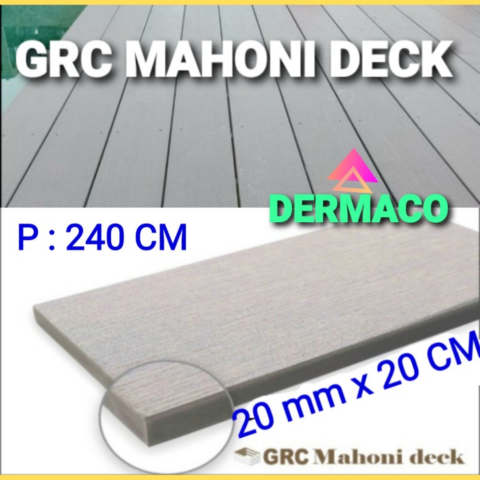 Jual GRC MAHONI DECK 20 mm x 20 CM x 240 CM / DECK GRC | Shopee Indonesia