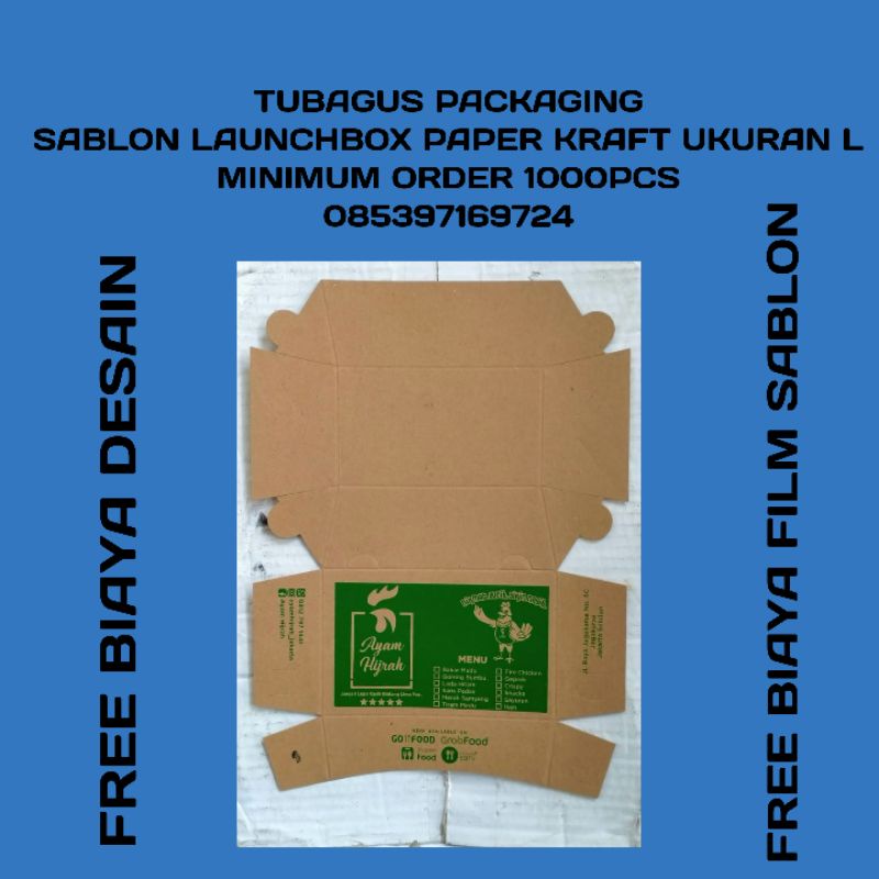 Jual Launch box paper kraft ukuran L costum logo | Shopee Indonesia