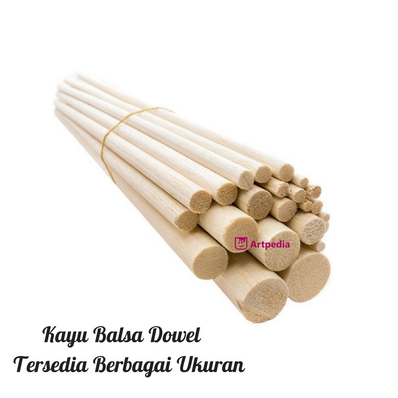 Jual Termurah!! Kayu Balsa Dowel 5mm Panjang 0.5 Meter /Balsa Dowle ...