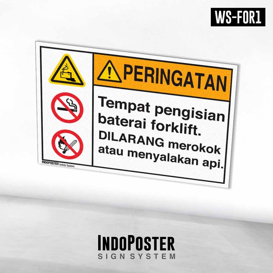 Jual Stiker K3 Safety Sign ANSI ISO Tempat Pengisian Baterai Forklift ...