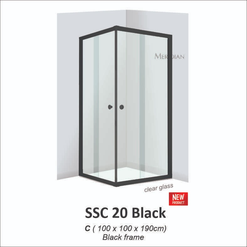 Jual Shower Box MERIDIAN SSC 20 C (100 x 100 x 190 cm) BLACK FRAME ...