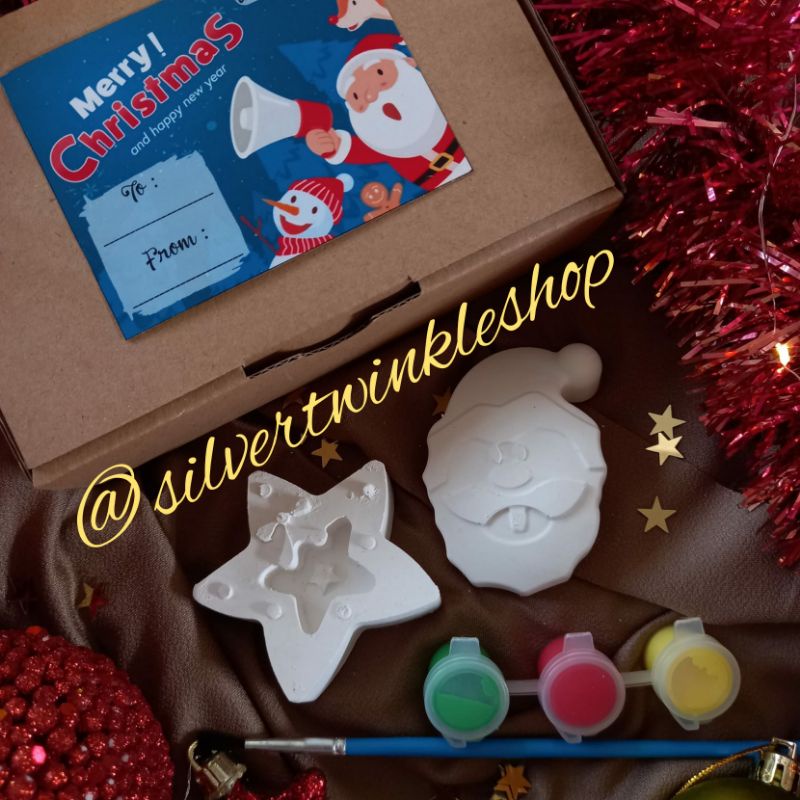 Jual Mainan edukasi hampers natal christmas gypsum painting souvenir 2d ...