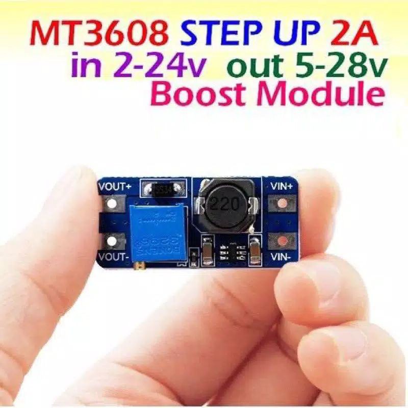 Jual Modul MT3608 Step Up Boost Converter Mini 2-24V to 5-28V 2A Step Up Layangan | Shopee Indonesia
