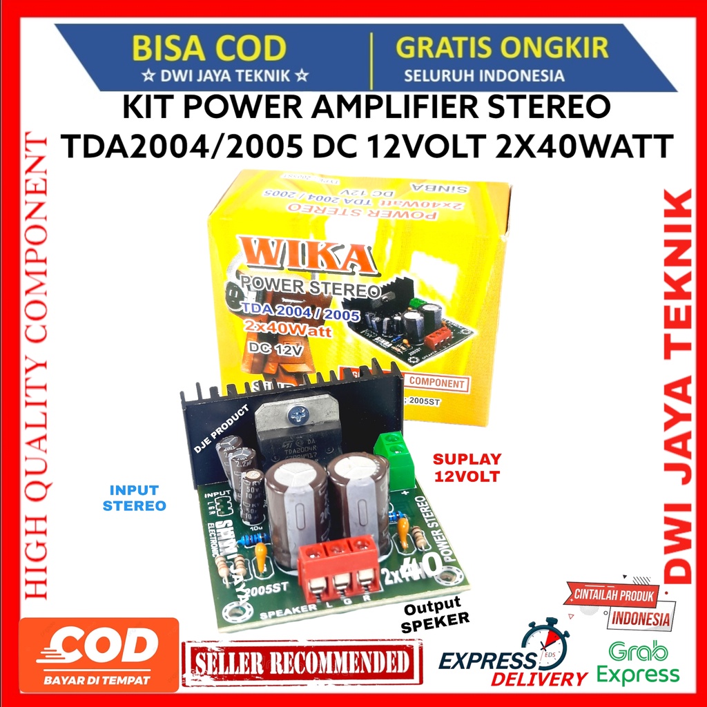 Jual KIT AMPLIFIER STEREO TDA2004/2005 12VOLT 2X40WATT | Shopee Indonesia