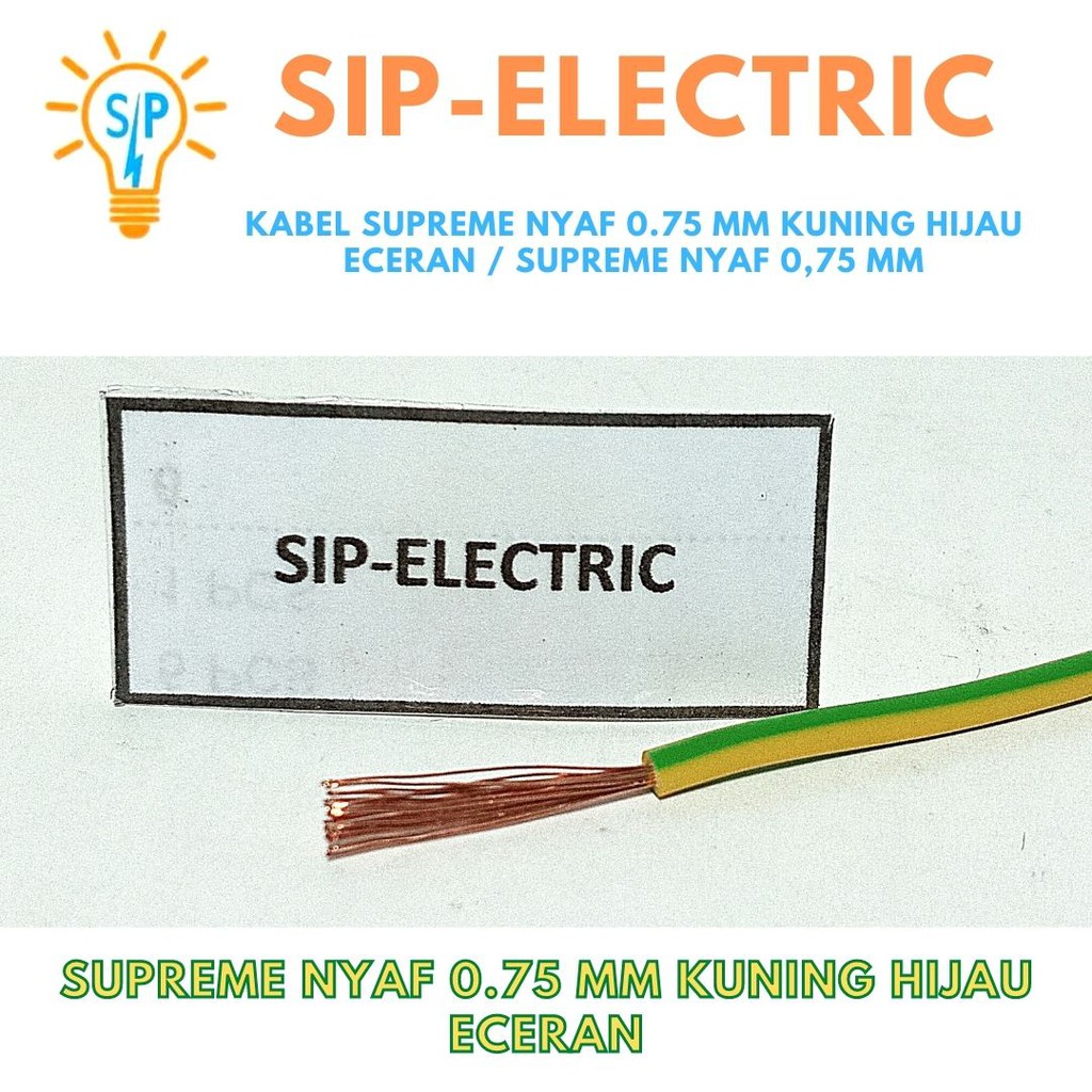 Jual Kabel Supreme NYAF 0.75 mm Kuning Hijau Eceran / Supreme NYAF 0,75mm Kuning Hijau Eceran ...
